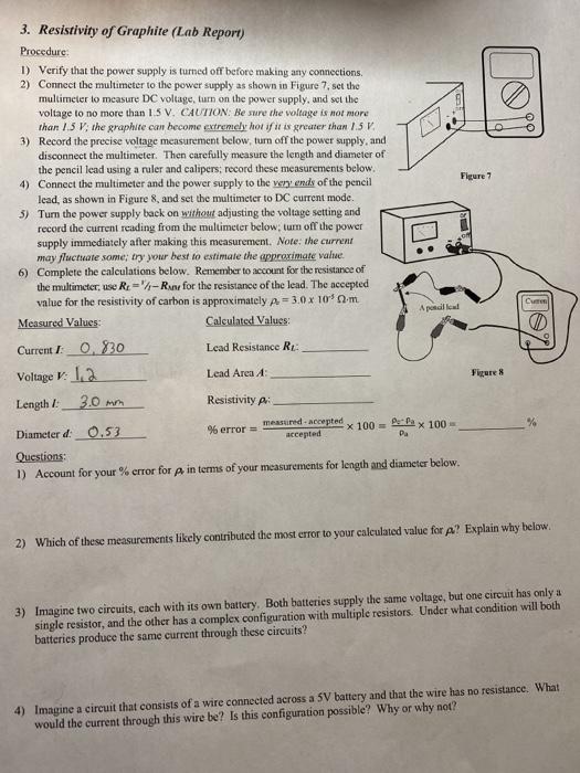 Solved Figure 7 3. Resistivity of Graphite (Lab Report) | Chegg.com