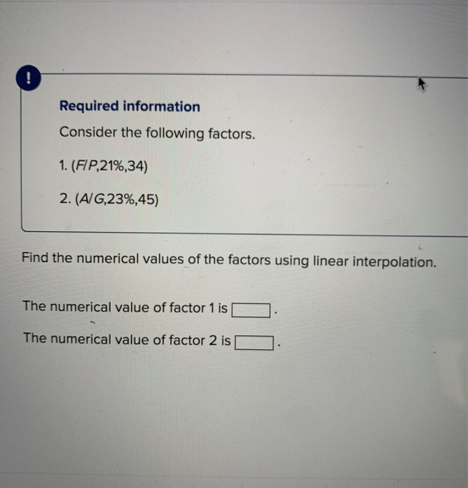 Solved Required information Consider the following factors. | Chegg.com