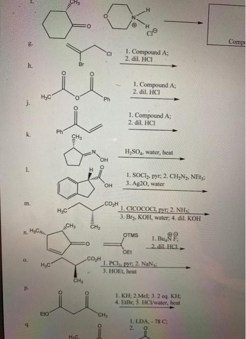 Solved Comp 1. Compound A; 2. dil. HCI 1. Compound A; 2. | Chegg.com