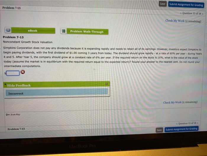 Solved Save Submit Assignment For Grading Problem 7 13 