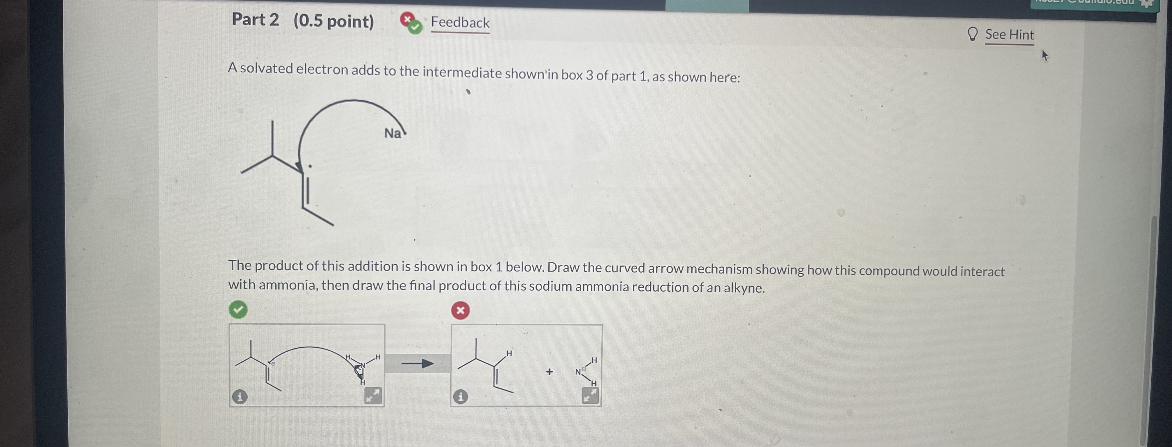 Solved Part 2 ( 0.5 ﻿point)A solvated electron adds to the | Chegg.com
