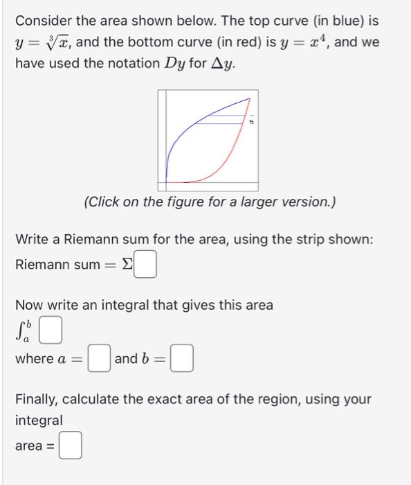 Solved Consider the area shown below. The curve drawn is | Chegg.com