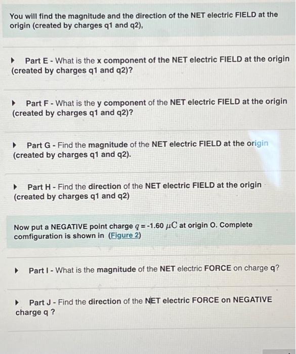 Solved Part B - What is the direction of the electric FIELD | Chegg.com
