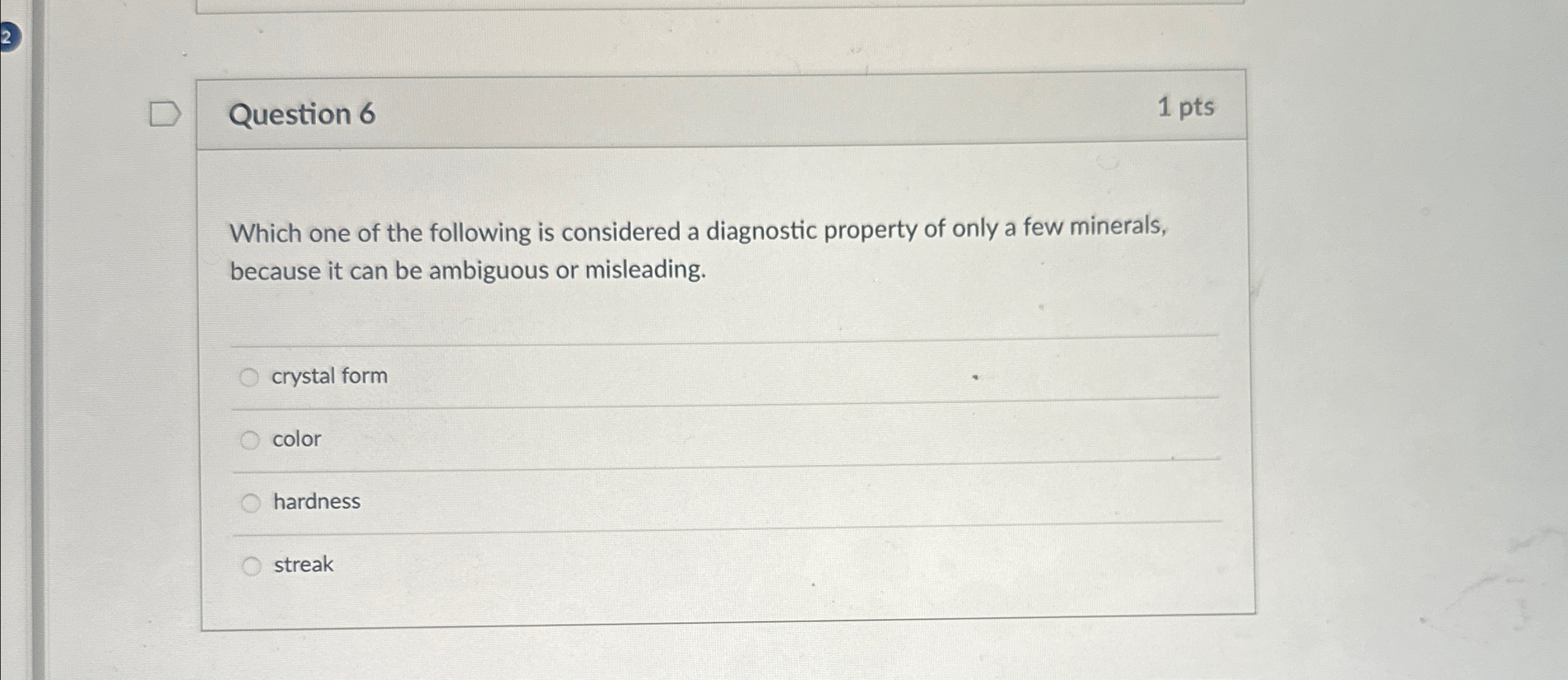 Solved Question 61 ﻿ptsWhich one of the following is | Chegg.com