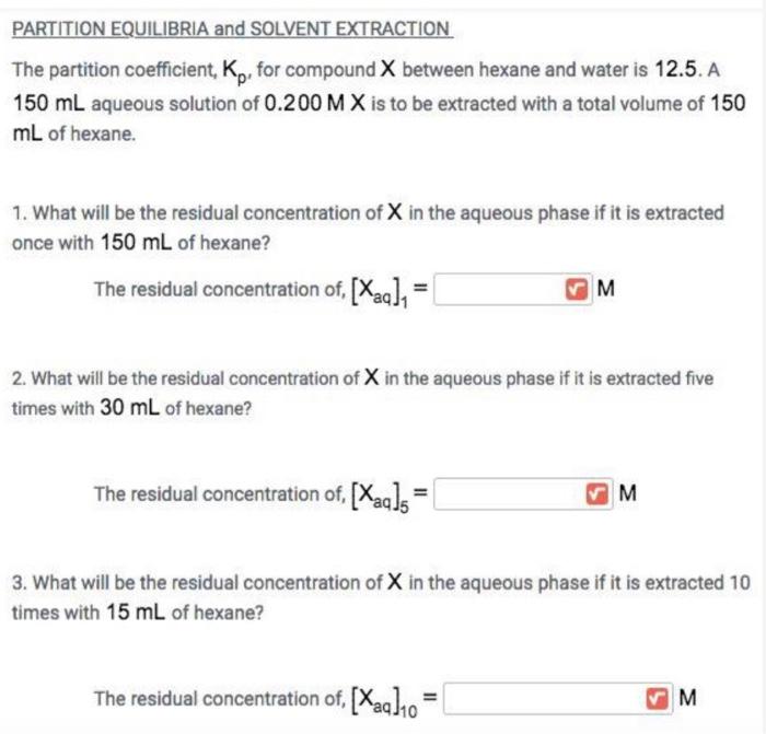 Solved PARTITION EQUILIBRIA and SOLVENT EXTRACTION The | Chegg.com