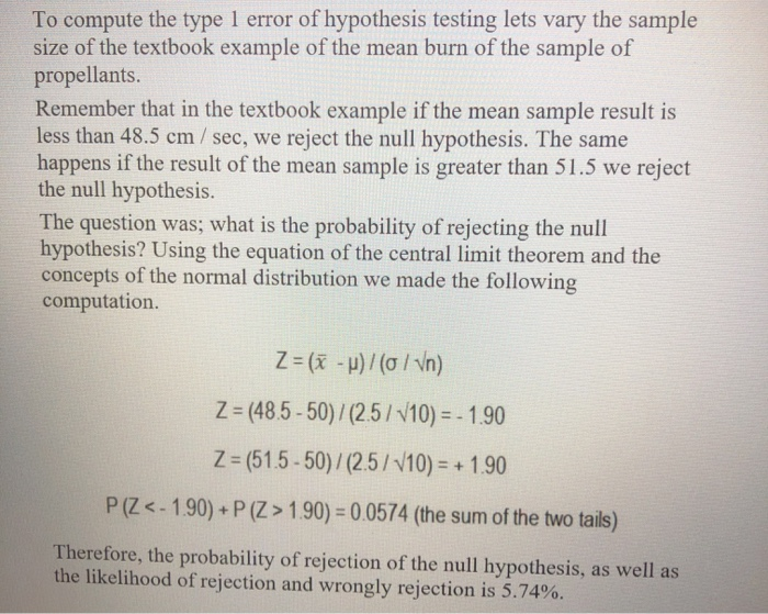 Solved To compute the type 1 error of hypothesis testing | Chegg.com