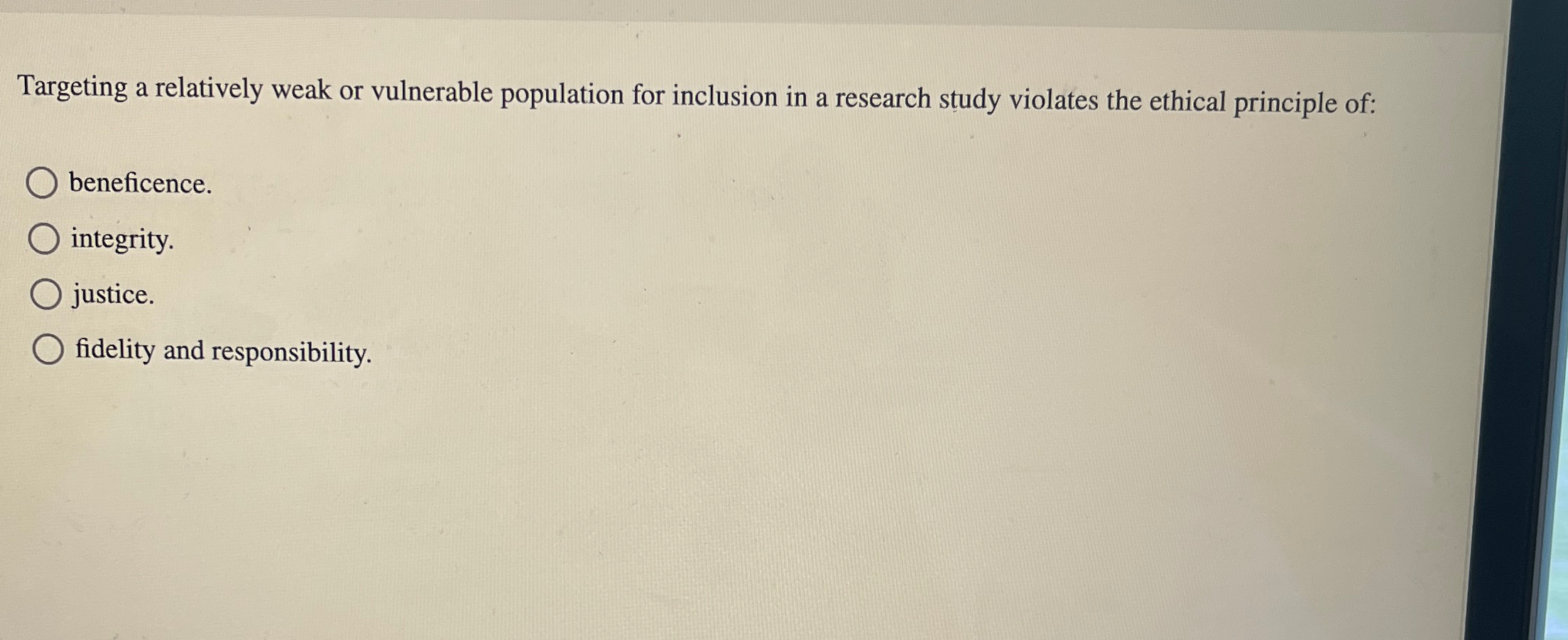 Solved Targeting a relatively weak or vulnerable population | Chegg.com