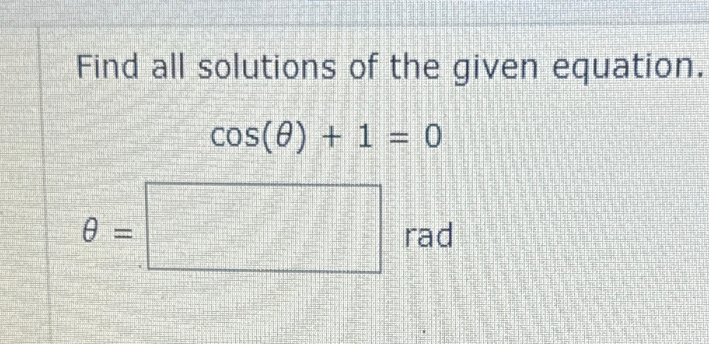 Solved Find all solutions of the given | Chegg.com
