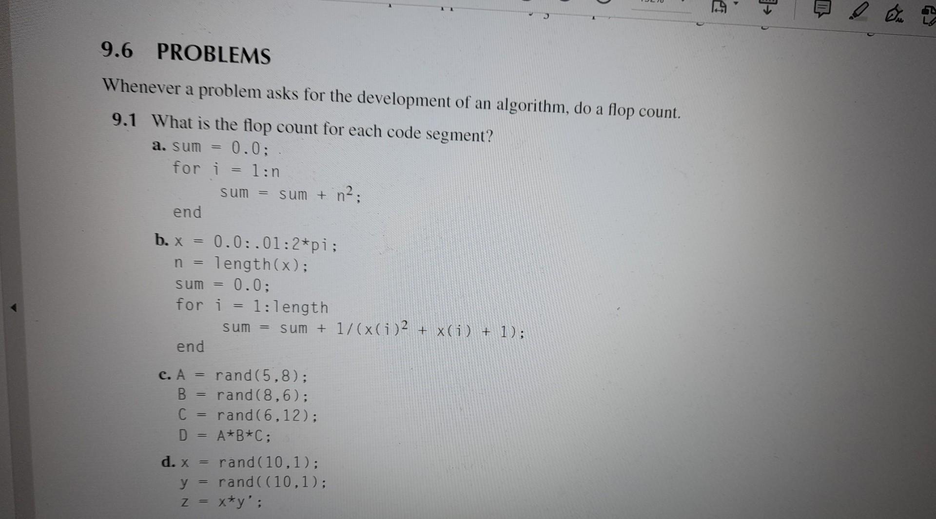 Solved please solve a b c d and find total flop count and | Chegg.com