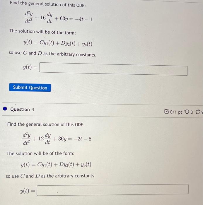Solved Find the general solution of this ODE: | Chegg.com