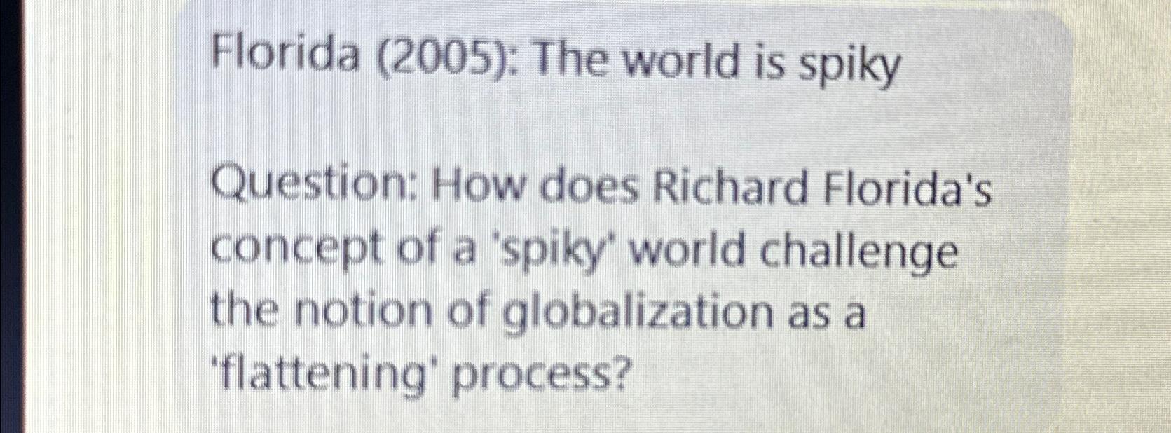 Solved Florida (2005): The world is spikyQuestion: How does | Chegg.com