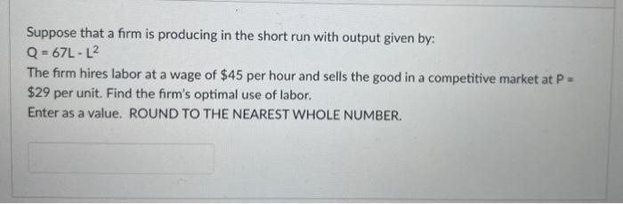 Solved Suppose that a firm is producing in the short run | Chegg.com