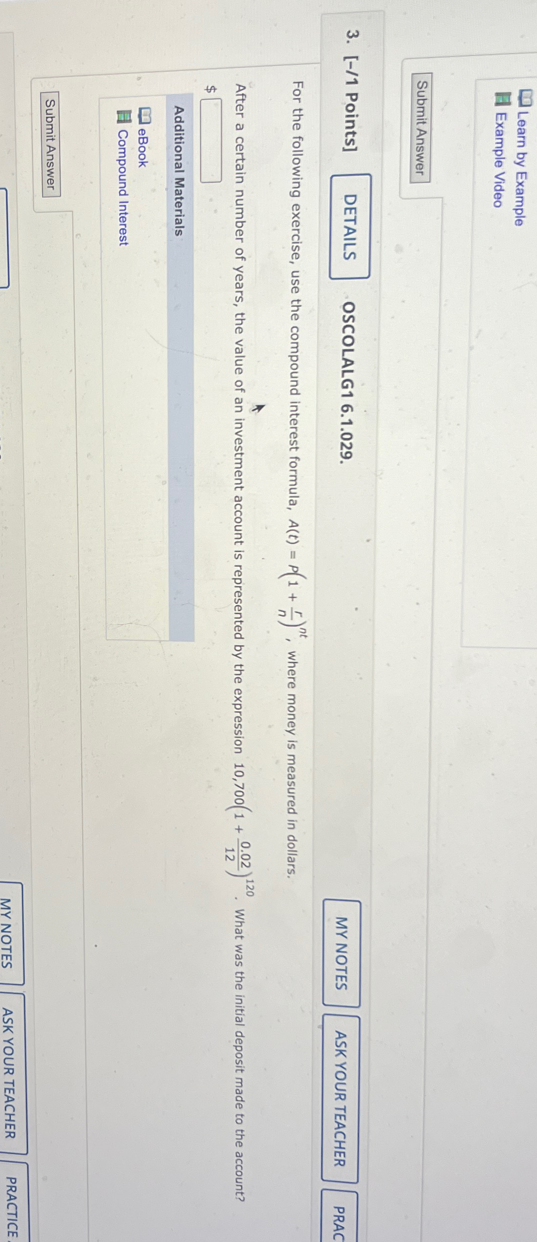 Solved Learn by ExampleExample Video3. [-/1 | Chegg.com