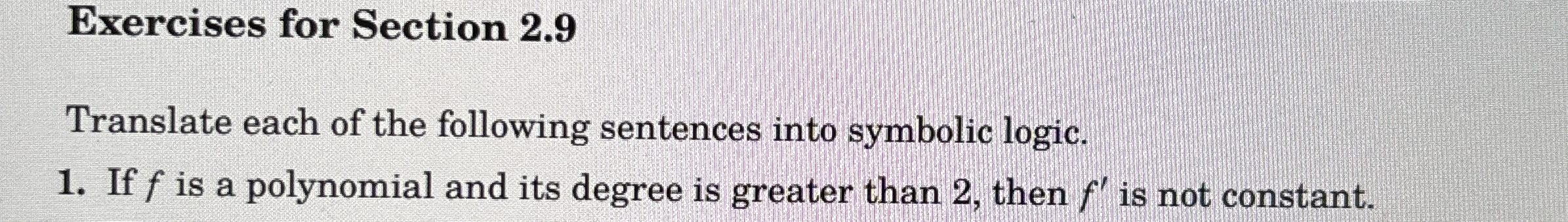 Solved Exercises for Section 2.9Translate each of the | Chegg.com
