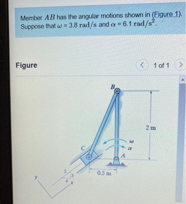 Solved Member AB has the angular motions shown in (Figure 1 | Chegg.com