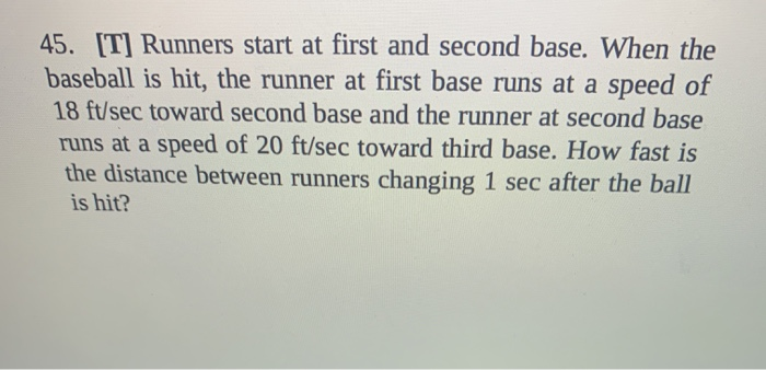 Solved 45. [T] Runners start at first and second base. When | Chegg.com