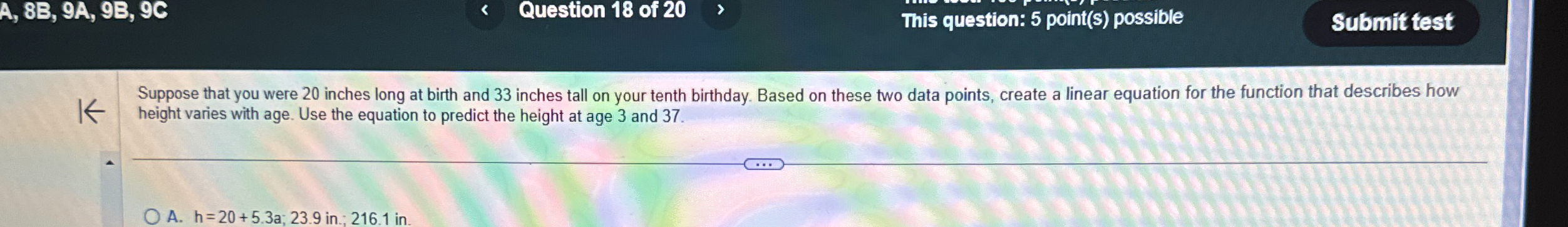 Solved Suppose that you were 20 ﻿inches long at birth and 33 | Chegg.com