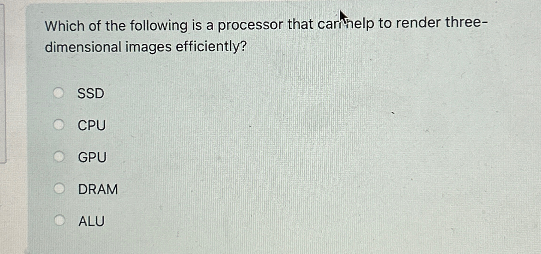 Solved Which of the following is a processor that carthelp | Chegg.com