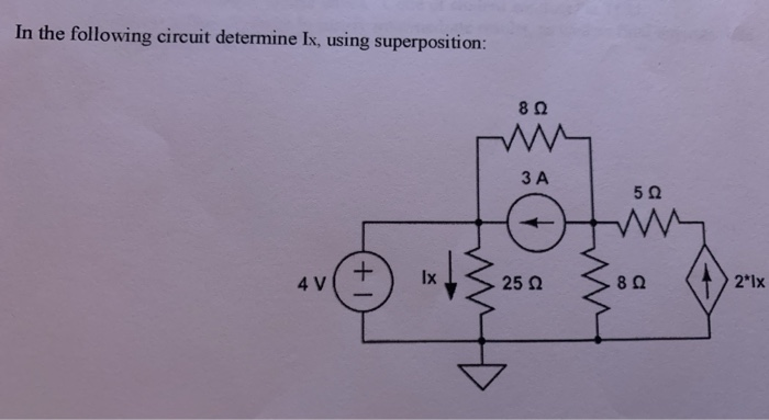 Solved In the following circuit determine Ix, using | Chegg.com