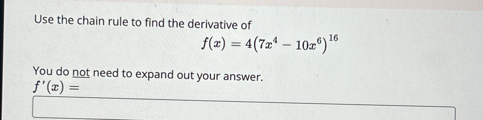 Solved Use the chain rule to find the derivative | Chegg.com