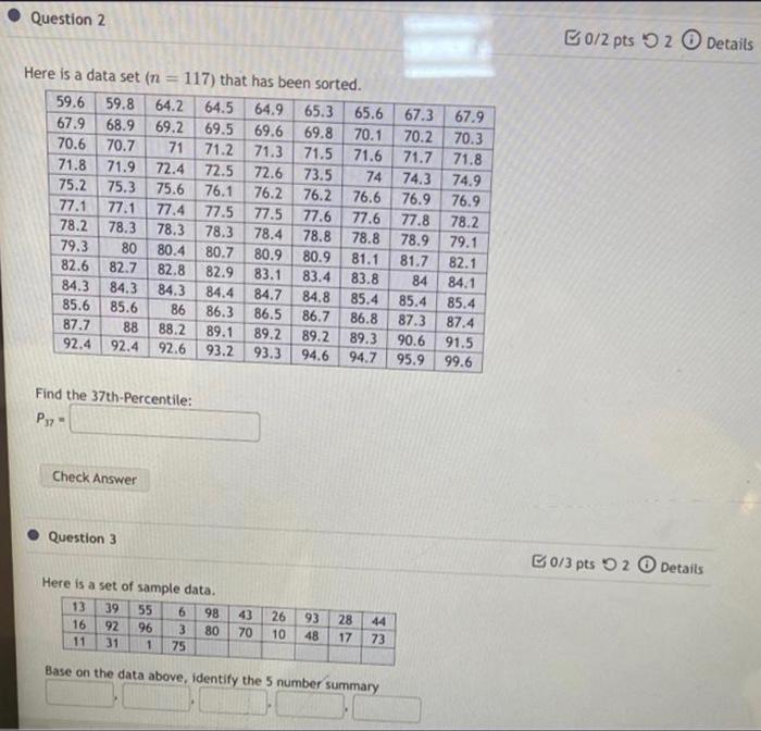 Solved Here is a data set (n=117) that has been sorted. Find | Chegg.com