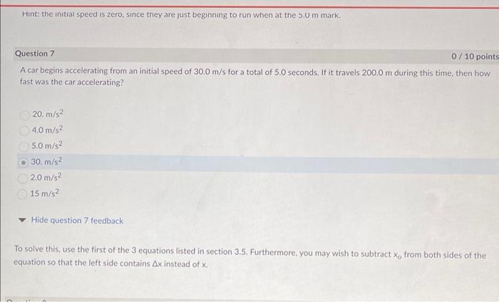 Solved Hint the unitial speed is zero, since they are just | Chegg.com