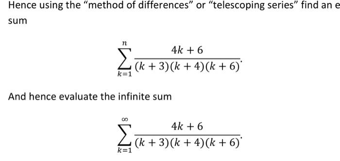 Solved Hence using the "method of differences" or | Chegg.com