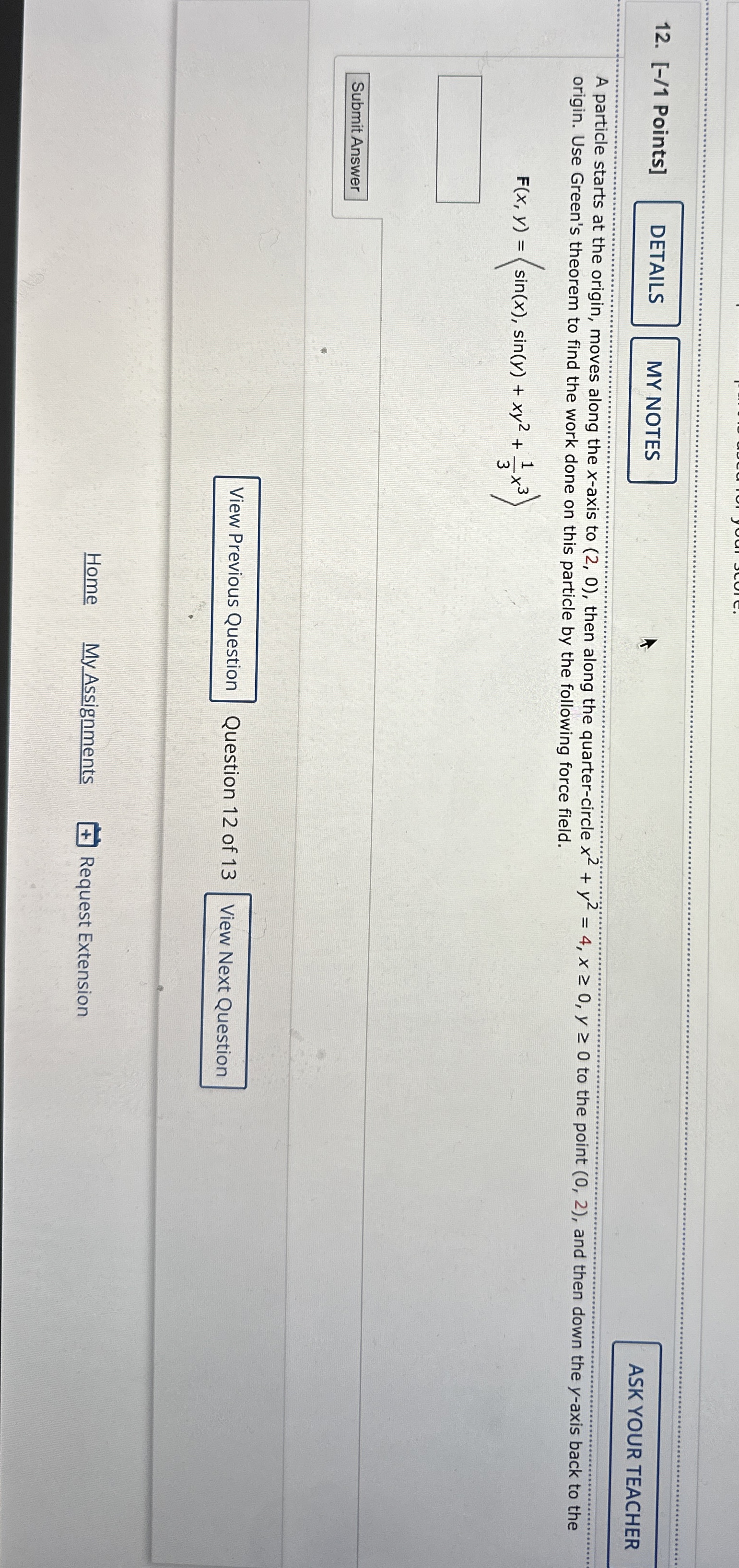Solved [-/1 ﻿Points]A particle starts at the origin, moves | Chegg.com