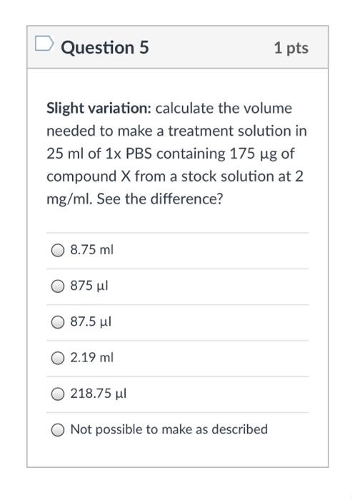 Solved Question 4 1 pts Calculate the volume of compound Y | Chegg.com