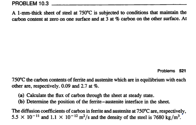 Solved PROBLEM 10.3A 1 -mm-thick sheet of steel at 750°C ﻿is | Chegg.com