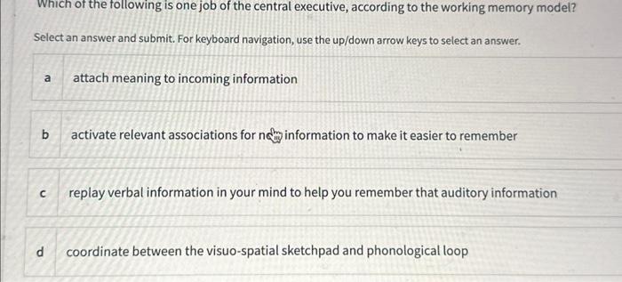 Solved Which of the following is one job of the central | Chegg.com