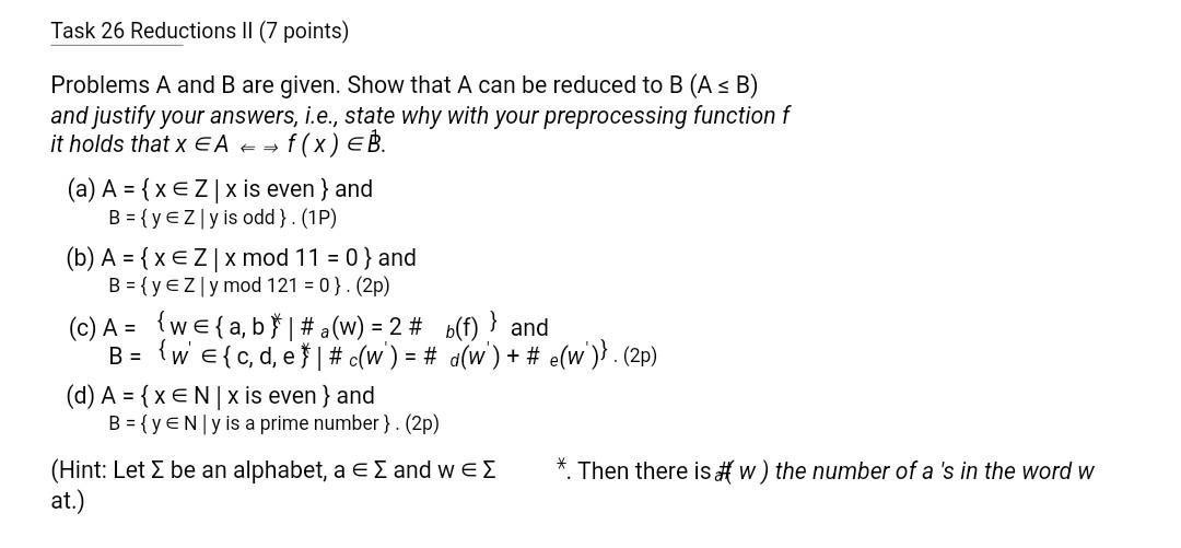Solved Problems A and B are given. Show that A can be | Chegg.com