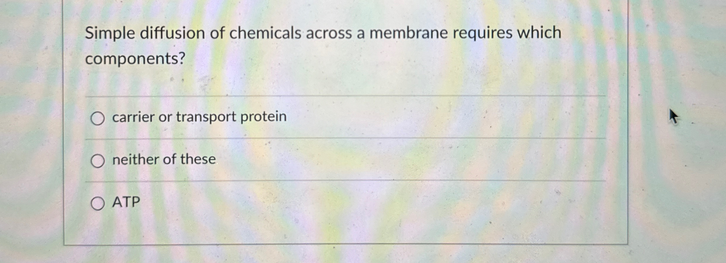 Solved Simple diffusion of chemicals across a membrane | Chegg.com