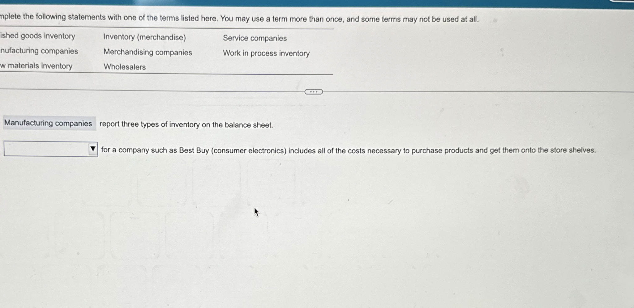 Solved mplete the following statements with one of the terms | Chegg.com