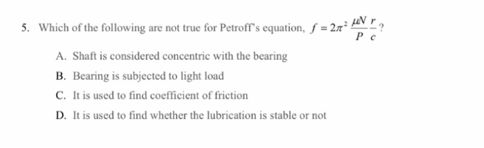 Solved 5. Which of the following are not true for Petroff's | Chegg.com