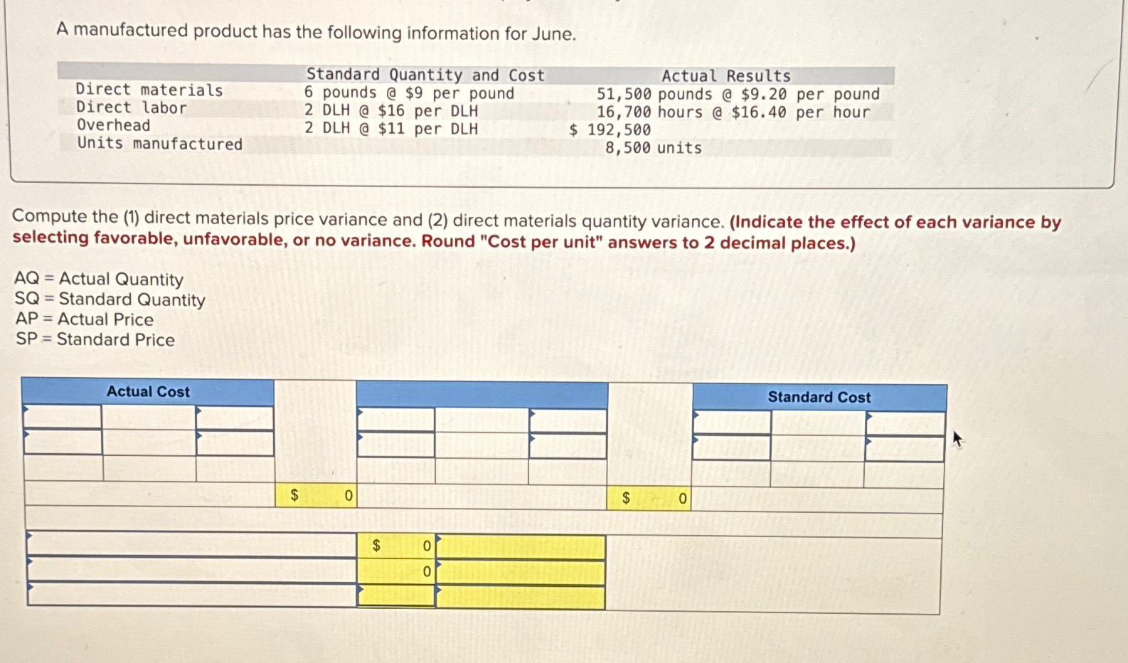 Solved A manufactured product has the following information | Chegg.com