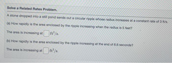 Solved A stone dropped into a still pond sends out a | Chegg.com