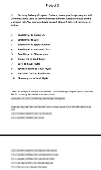 Solved 3. Currency Exchange Program: Create a currency | Chegg.com