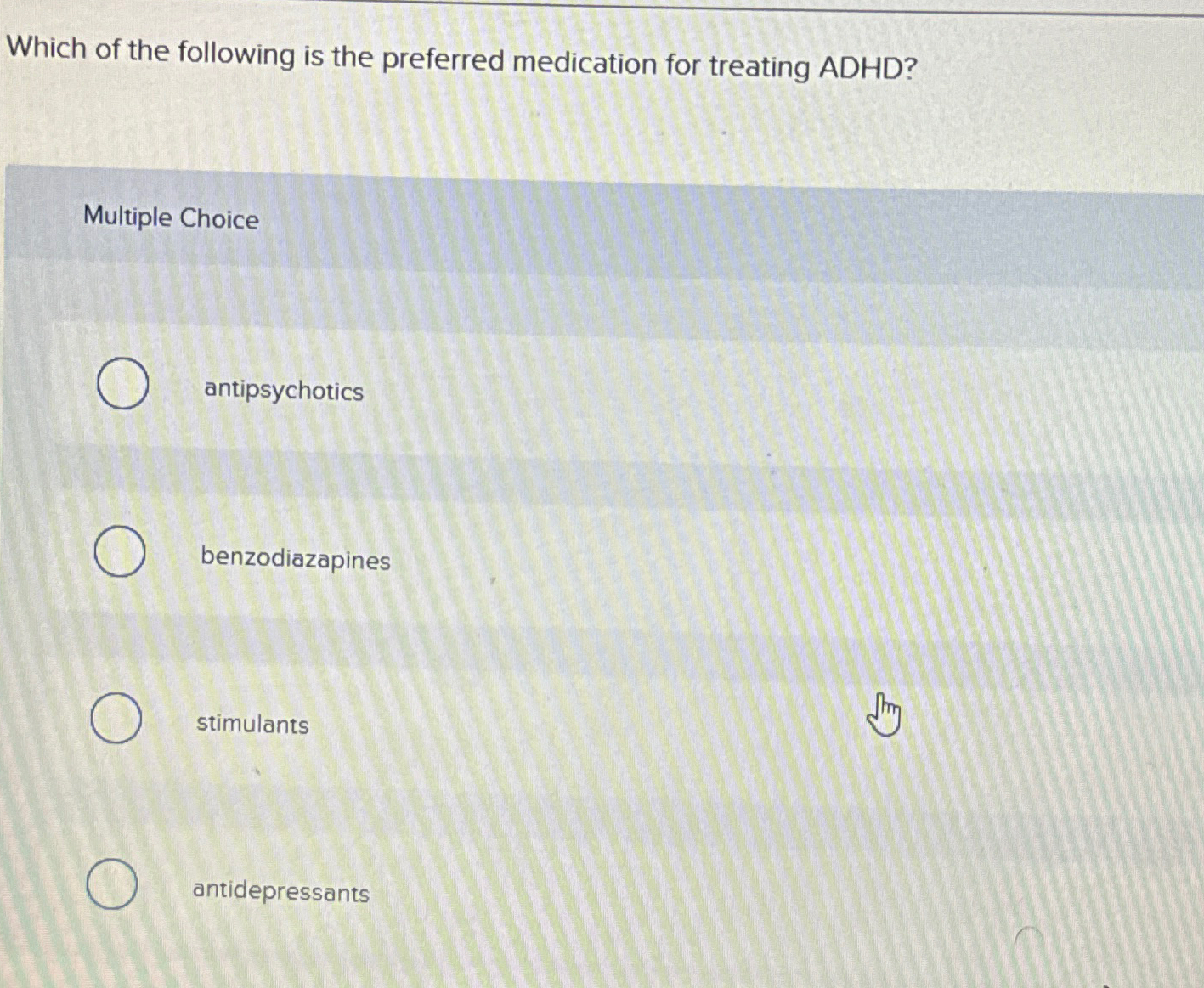 Solved Which of the following is the preferred medication | Chegg.com