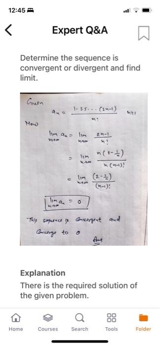 Solved 1. Determine whether the sequence | Chegg.com