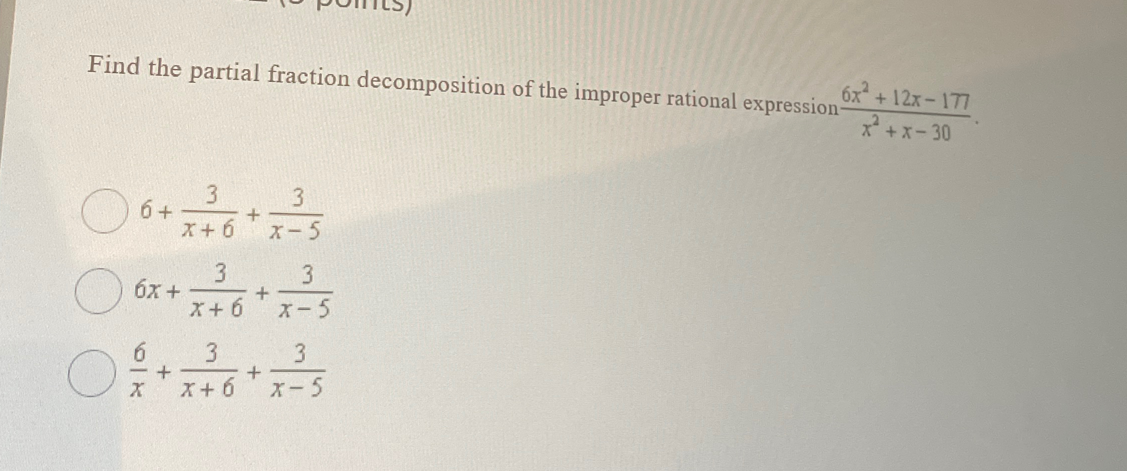 Solved Find the partial fraction decomposition of the | Chegg.com