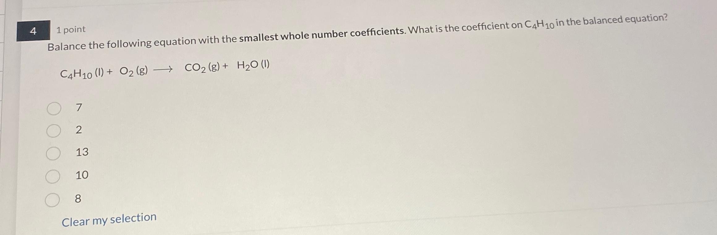 Solved 4 ﻿pointBalance the following equation with the | Chegg.com