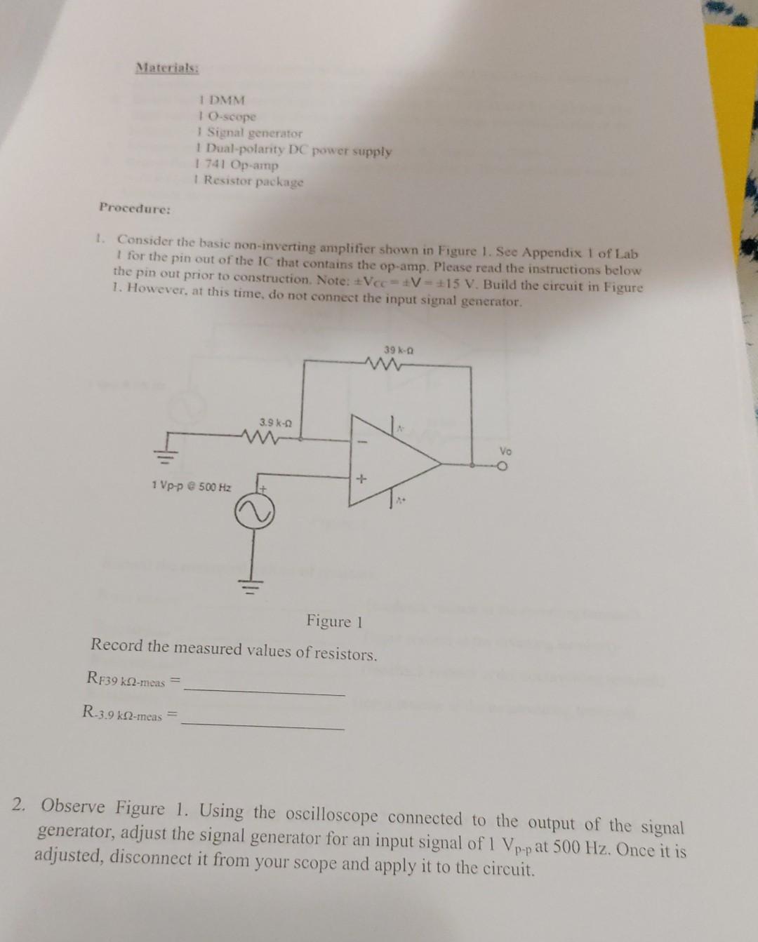 Solved Discussion: The non-inverting amplifier produces a 0 | Chegg.com