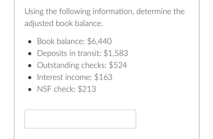Solved Using the following information, determine the | Chegg.com