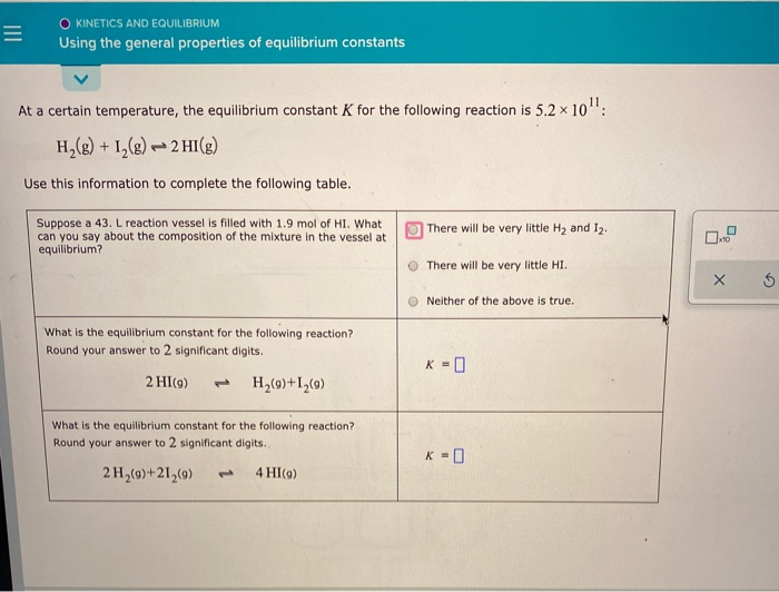 Solved O KINETICS AND EQUILIBRIUM Using the general | Chegg.com