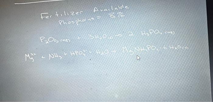 Fertilizer Available Phosphol P2O5(aq)+7H)H (i) 3PO | Chegg.com