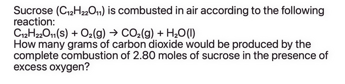 Solved i need help with thisSucrose (C12H22O11) ﻿is | Chegg.com