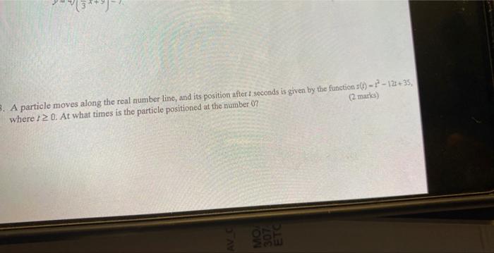 Solved A particle moves along the real number linc, and its | Chegg.com