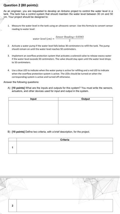 Solved As an engineer, you are requested to develop an | Chegg.com