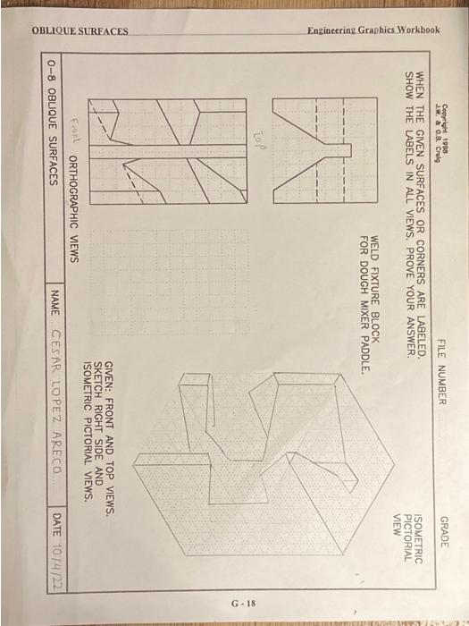 oblique surfaces, civil engineering graphics, | Chegg.com oblique surfaces, civil engineering graphics, | Chegg.com